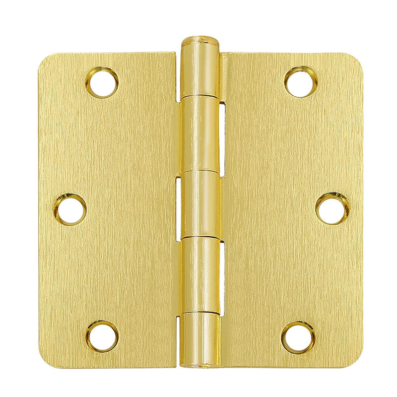 3.5 Inch Satin Brass Door Hinges, 1/4 Radius – tdchinges
