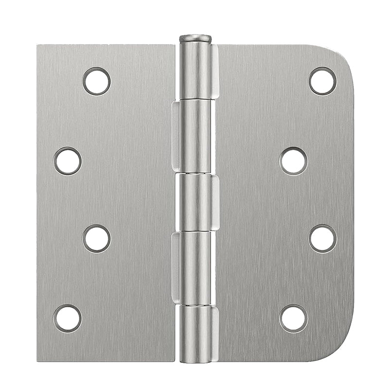 4 Inch Brushed Nickel Door Hinges, Square & 5/8" Radius – tdchinges